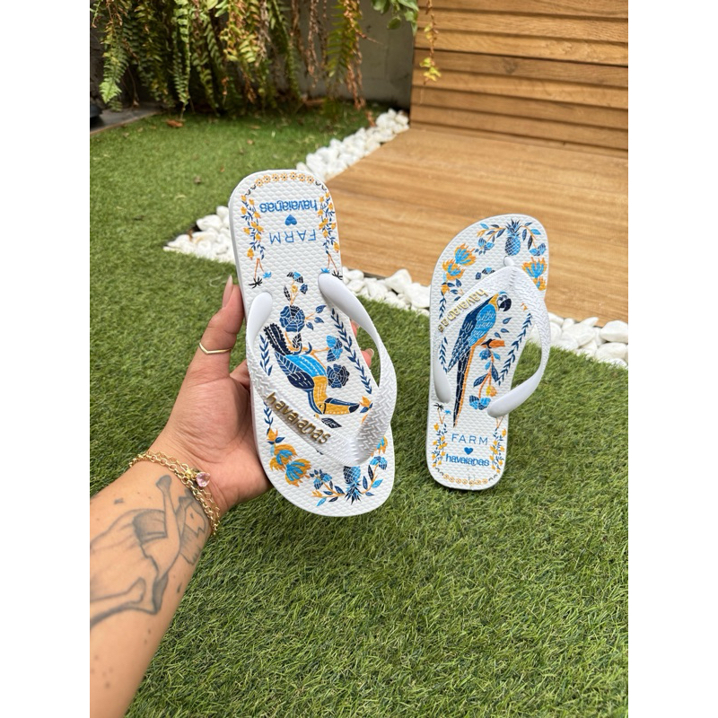 chinelo tipo farm arara | Shopee Brasil