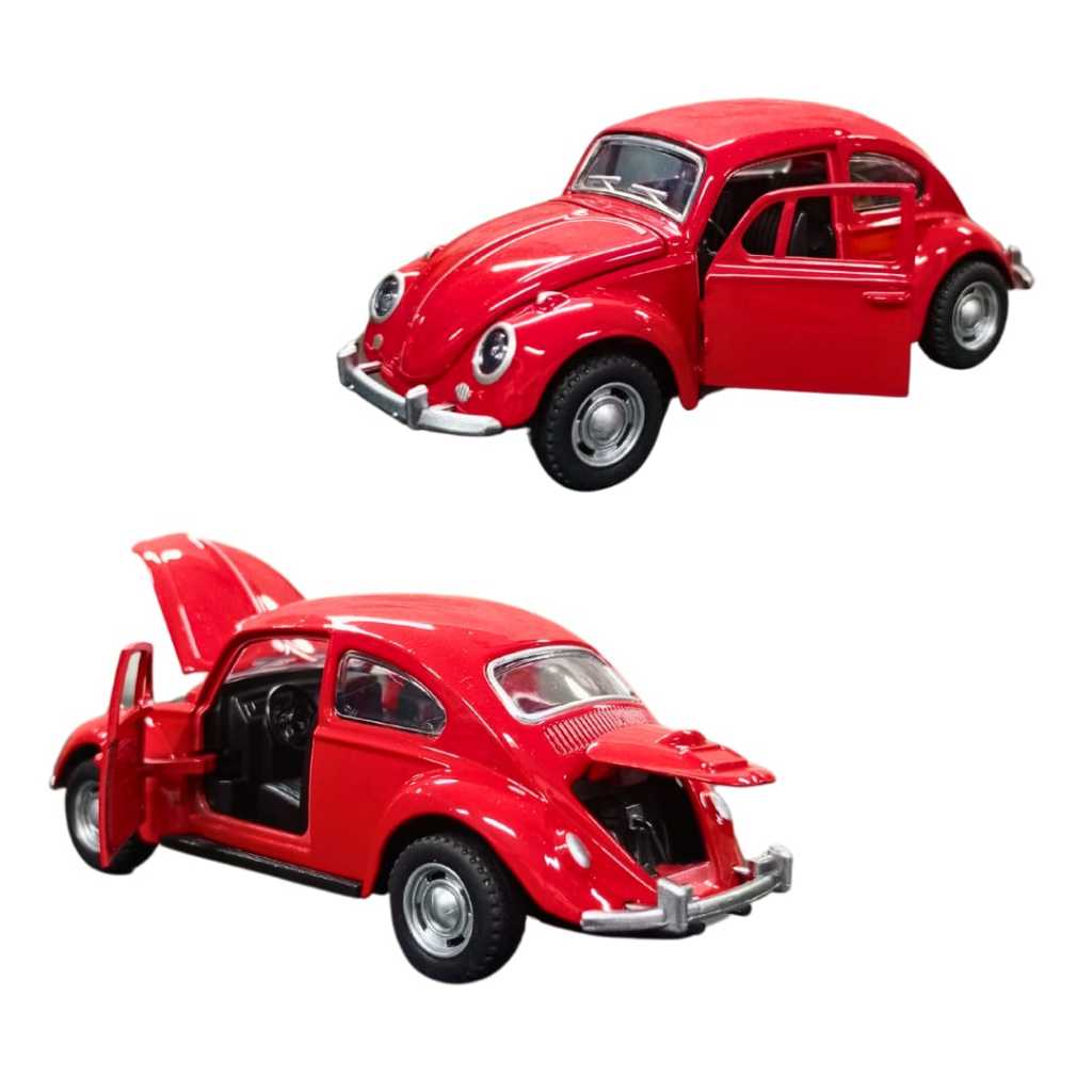 Brinquedo Carrinho De Ferro Fusca Fusquinha Abre Porta Capô Fricção ...