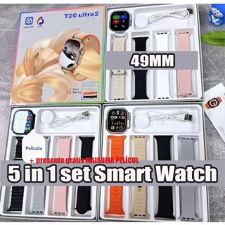 2024 T20 Ultra 2 IWO 5 in 1 Série 9 Novo Smartwatch ultra 2 Relógio Inteligente 9 PK T800 KD99 ...