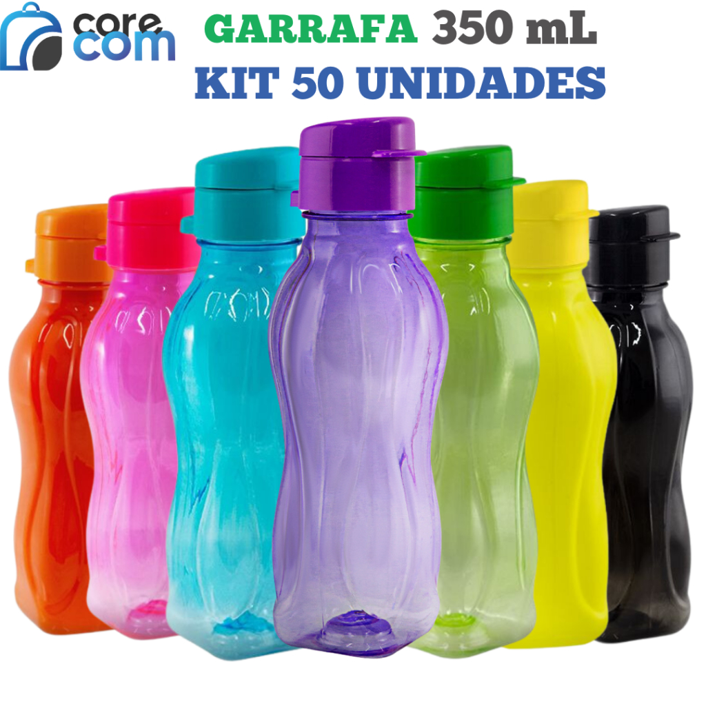 Kit 50 Garrafa Squeeze 350 mL- Garrafa de água | Shopee Brasil
