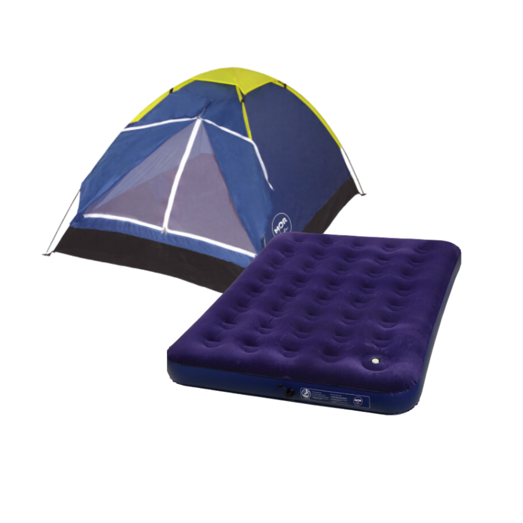 Kit Barraca Camping 2 pessoas com FPS 100 + Colchão Casal Inflável C ...