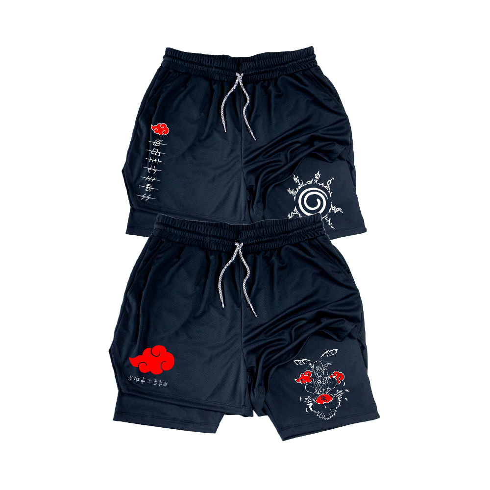 Kit 2 Shorts Dry-Fit Compressão 2 em 1 Esportivo Treino Academia Anime ...