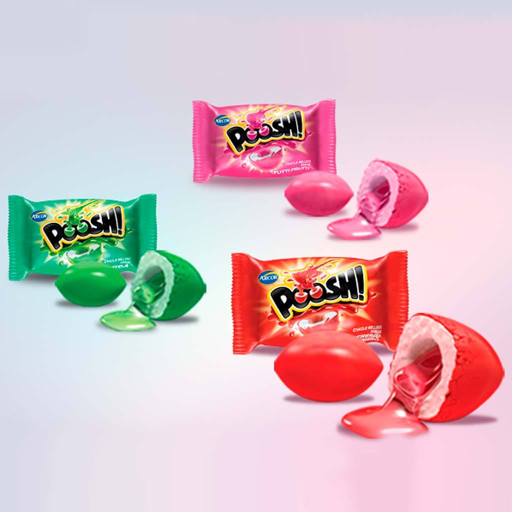 Chiclete Poosh Escolha o Sabor c/40 - Arcor | Shopee Brasil
