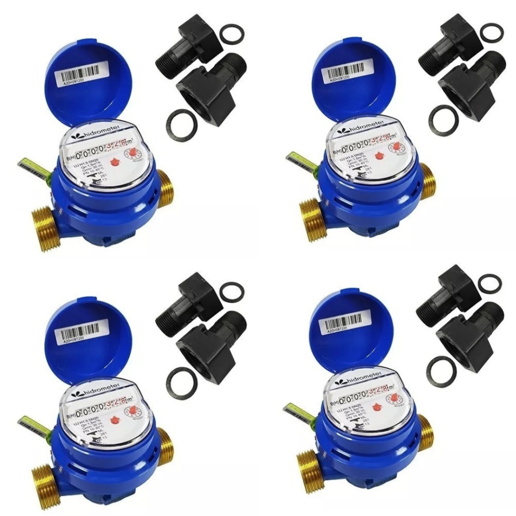 Hidrômetro Unijato 3/4 Dn20 Qn1,5 + Kit 4 unid + Conexões | Shopee Brasil