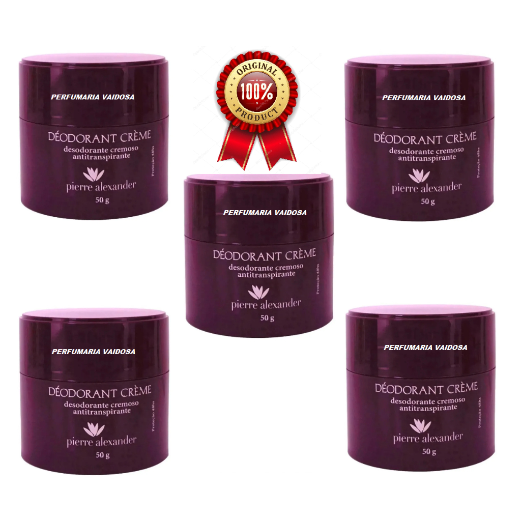 Kit 5 Desodorante Cremoso Antitranspirante Pierre Alexander Pote - 50g ...