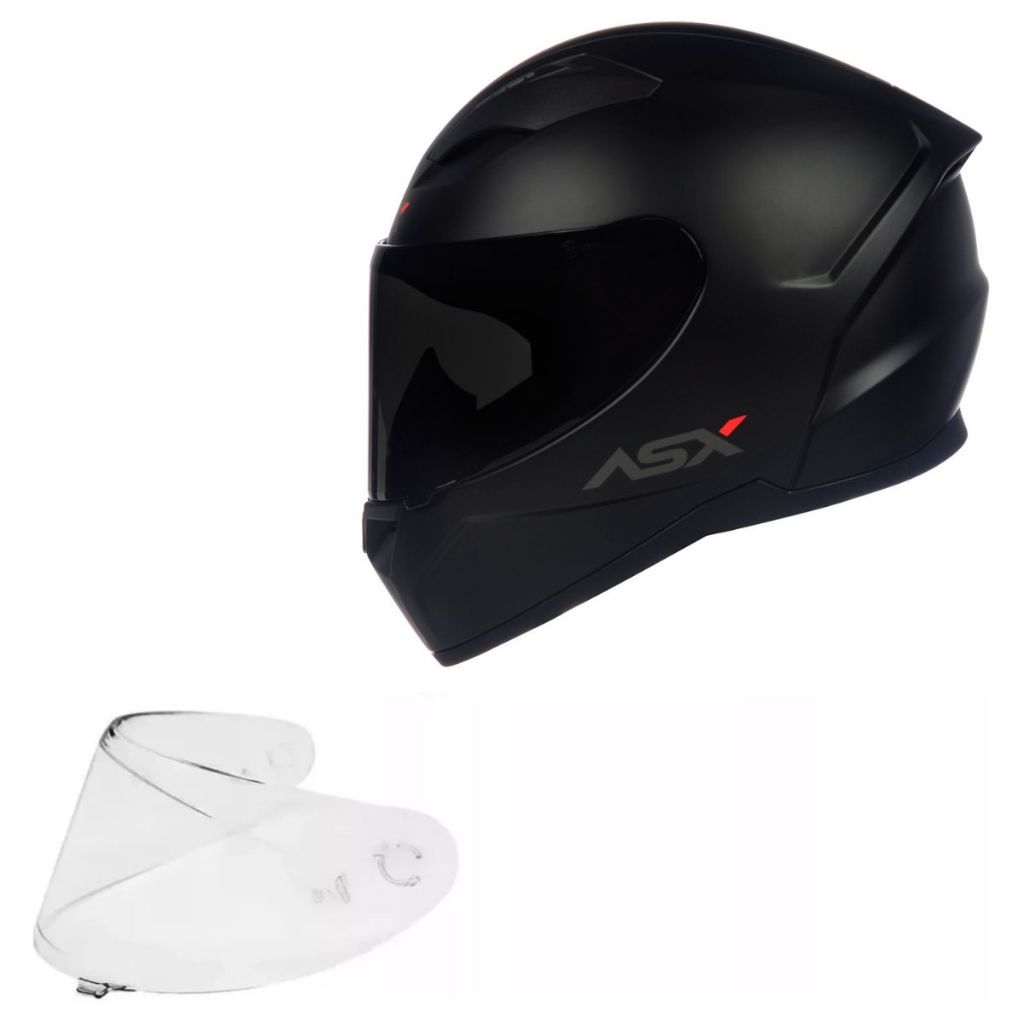Kit Capacete Moto Masculino Feminino Asx City Solid Preto Fosco ...