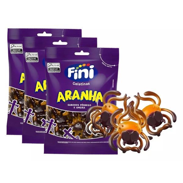 Kit 3 Bala Fini Aranha Halloween 80g Dia das Bruxas Flex SP | Shopee Brasil