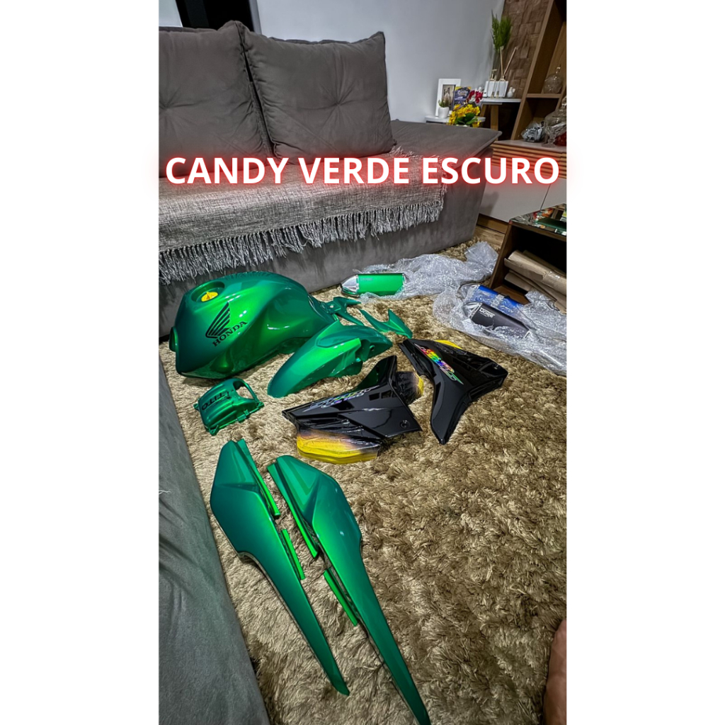 Tinta automotiva base poliester candy verde escolha a tonalidade ...