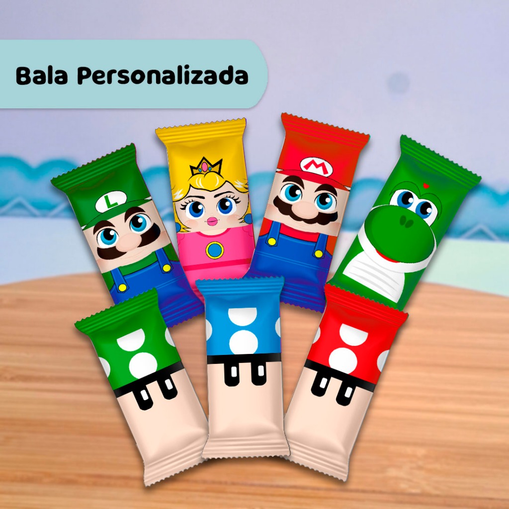 Personalizados Bala Perasonalizada no Tema MARIO BROSS | Shopee Brasil