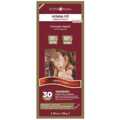 HENNA cor vinho em pó 50g Surya Brasil | Shopee Brasil
