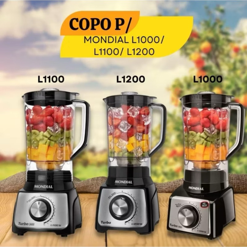 Copo para Liquidificador serve Mondial Turbo L1000/ L1100/ L1200 Cristal | Shopee Brasil