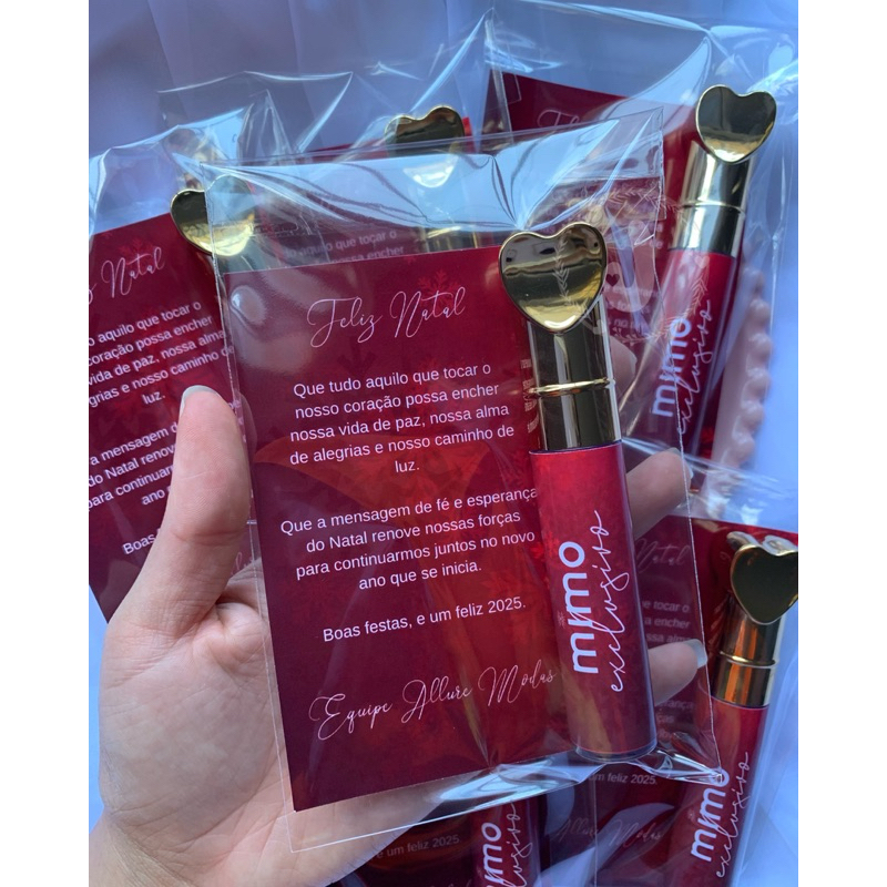 Lip Gloss Labial gold + card Personalizado com logo mimo brinde cliente 10un | Shopee Brasil