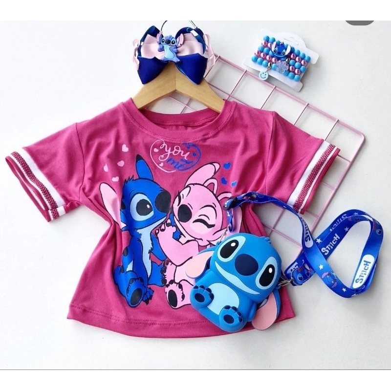 Cropt infantil Stitch, 6 ao 16! | Shopee Brasil