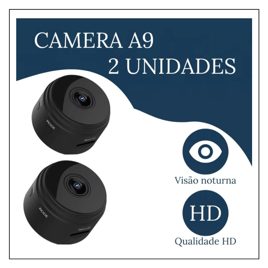 Kit 2 Câmeras Mini A9 Original Wi-fi Com Gravador De Voz Original ...
