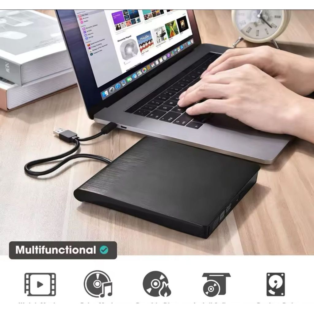 Drive Gravador Dvd Cd Externo Slim Type-c Usb 3.0 Portátil Pc Ultrabook ...