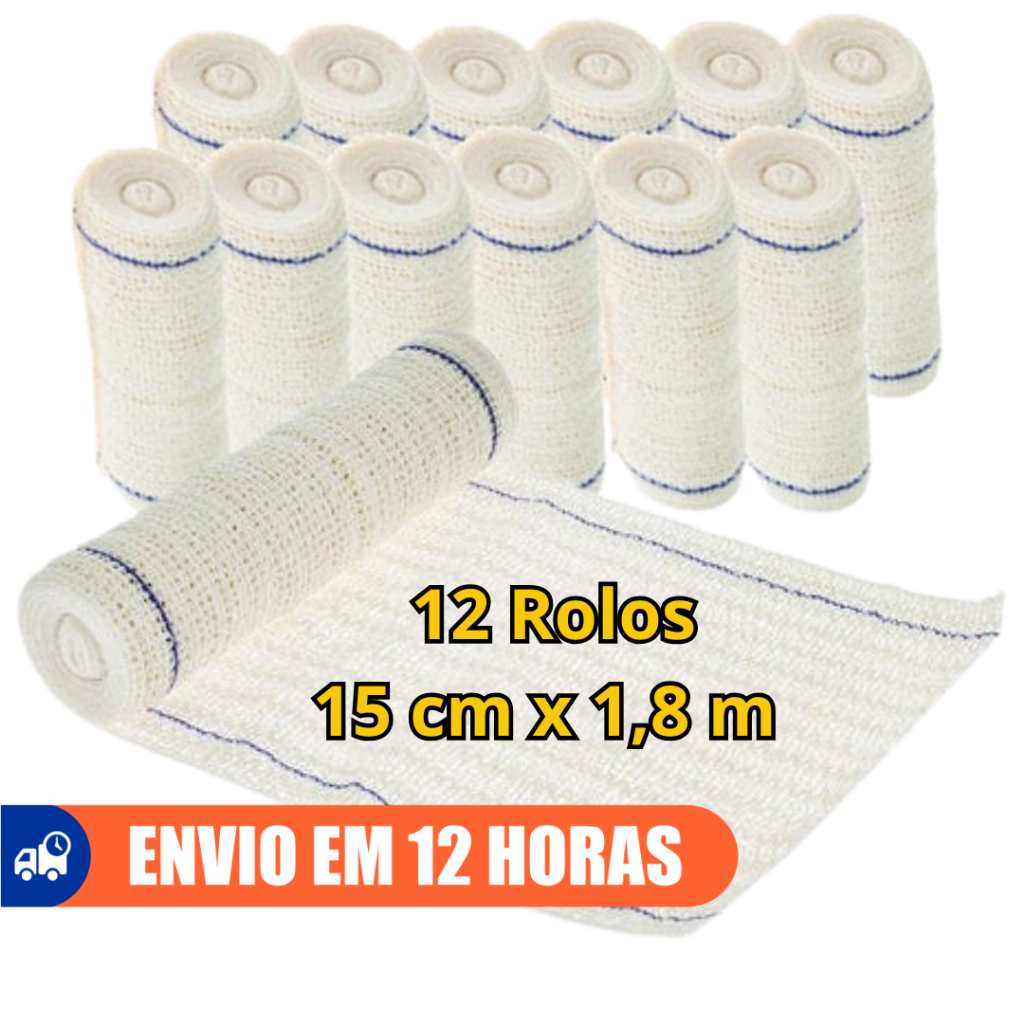 Atadura De Crepom 13 Fios 15cm x 1,8m 12 Rolos American | Shopee Brasil