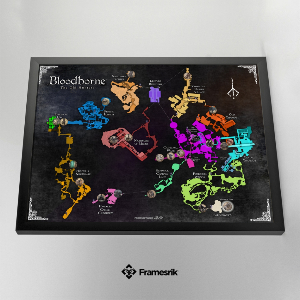 Quadro Mapa Bloodborne | Shopee Brasil