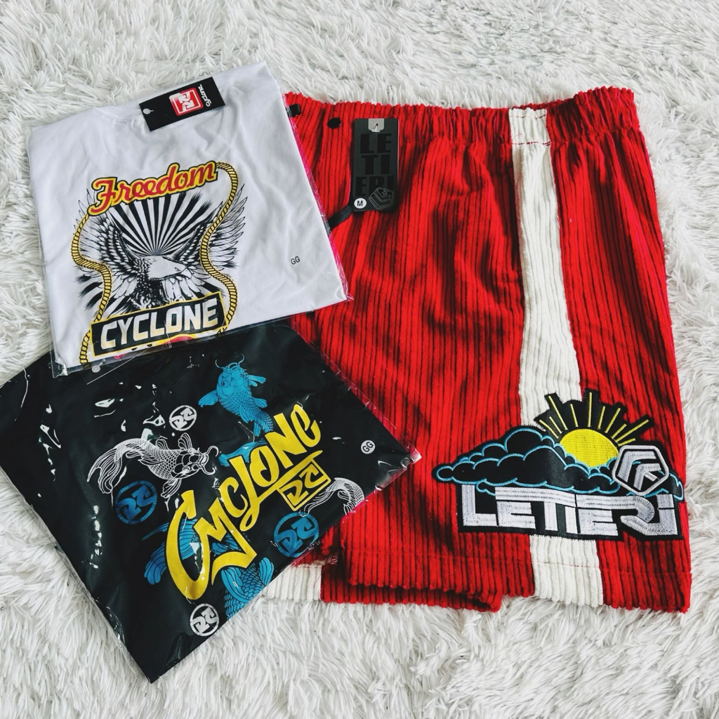 Bermuda Red Da Letieri New Veludo Mandrake + 2 Camisetas Cyclone ...