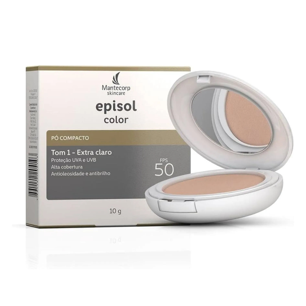 Pó Compacto Episol Color Tom 1 Extra Claro Fps50 10g | Shopee Brasil