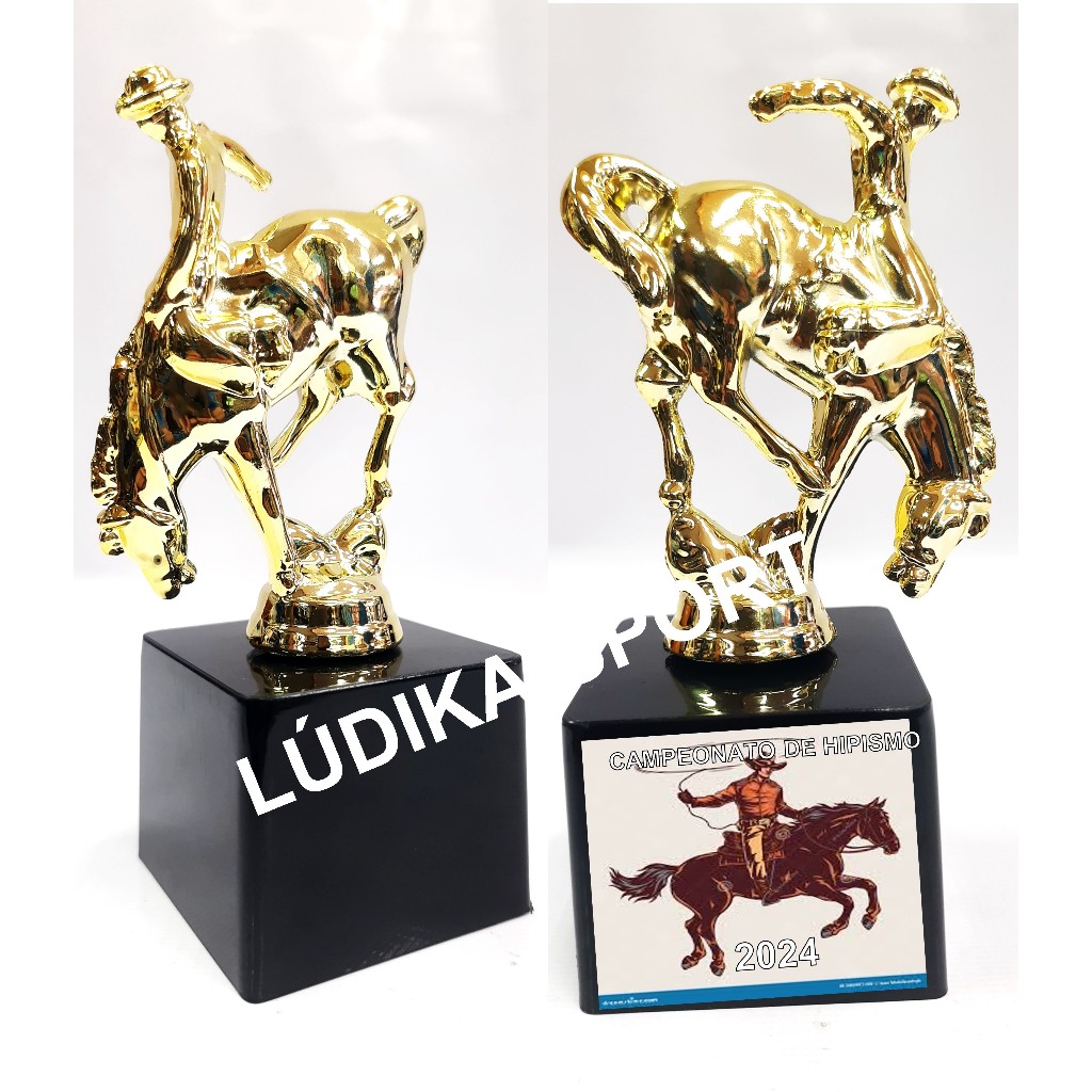 Troféu Rodeio 15,0cm BL1 Personalizo Vaquejada Sela Americana Rodeio ...