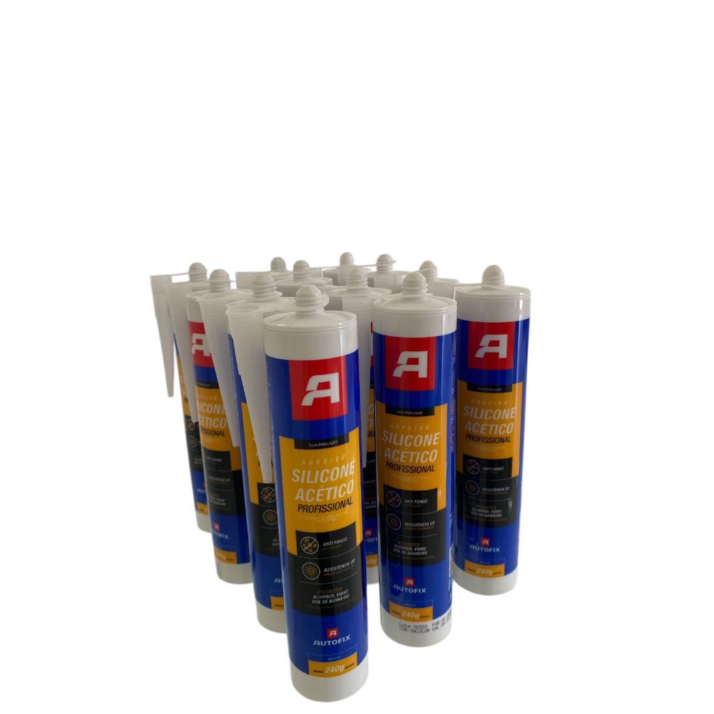 Adesivo Silicone Incolor Acético Profissional 240g Autofix - 12 ...