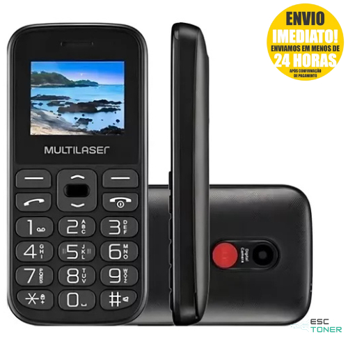 Celular Multilaser Vita Dual Chip com Botão SOS + Rádio FM + MP3 + Bluetooth + Câmera - Preto ...