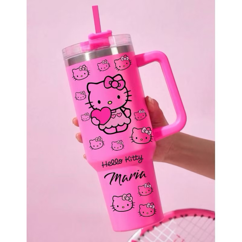 Copo hello kitty pink 1200 ml personalizado com nome | Shopee Brasil
