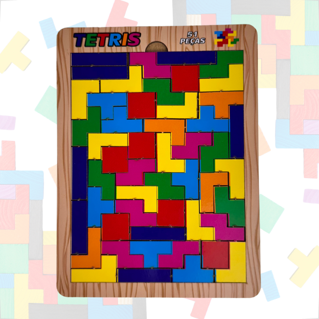 Tetris Jogo 51 Peças Desafio Educativo Desenvolvimento Cognitivo Mdf ...
