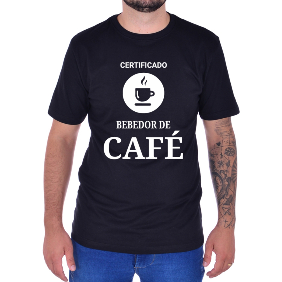 Camiseta Certificado Bebedor de Café Frase Engraçada Amantes Café ...