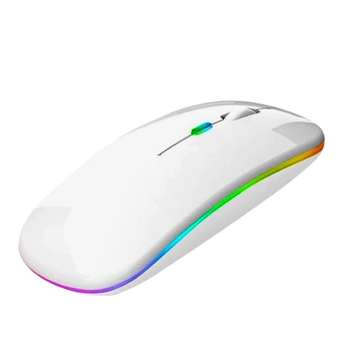 Mouse sem fio dual band receptor nano 2,4ghz / Bluetooth RGB recarregável MS-S350L | Shopee Brasil