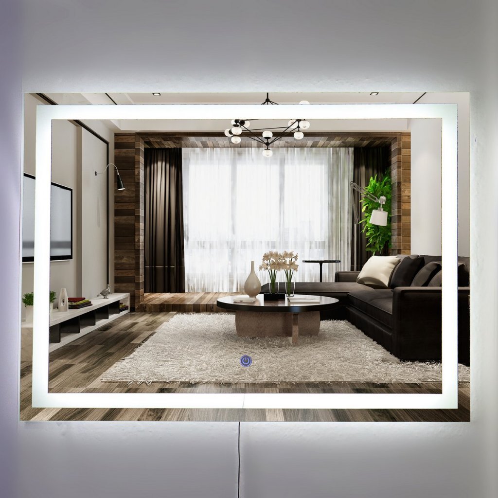 Espelho rectangular 90X70 3 CORES DE LUZ (branco frio +quente + neutro) | Shopee Brasil