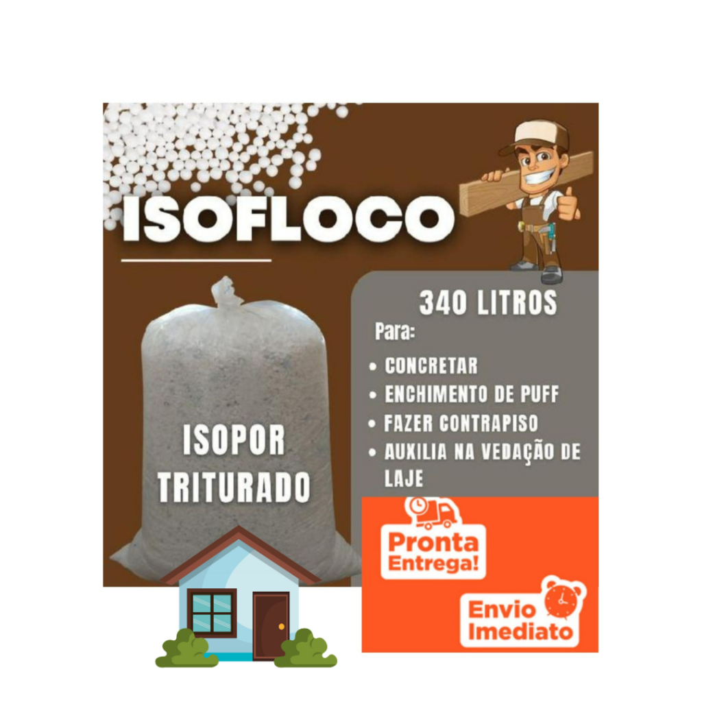 EPS Isofloc 340 Litros Triturado Baixa Densidade Para Concreto Leve ...