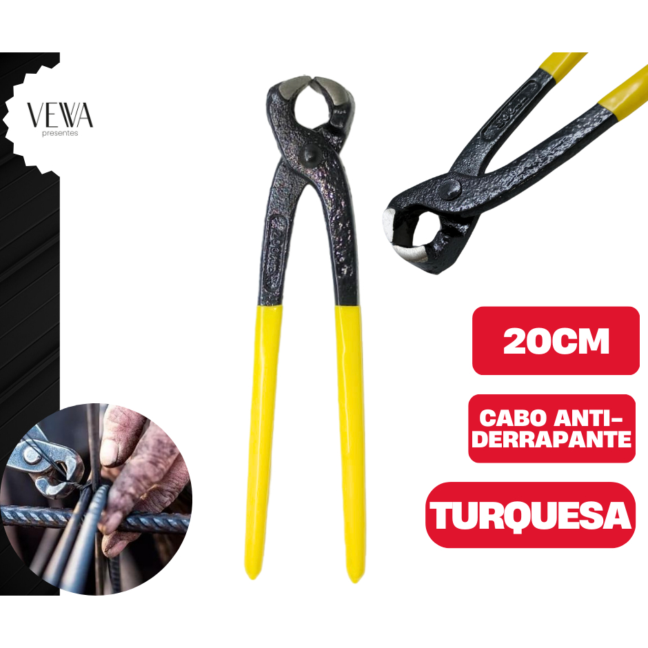 Chave Turquesa 8" Ferramenta Manual Aço Torquês Profissional Construção ...
