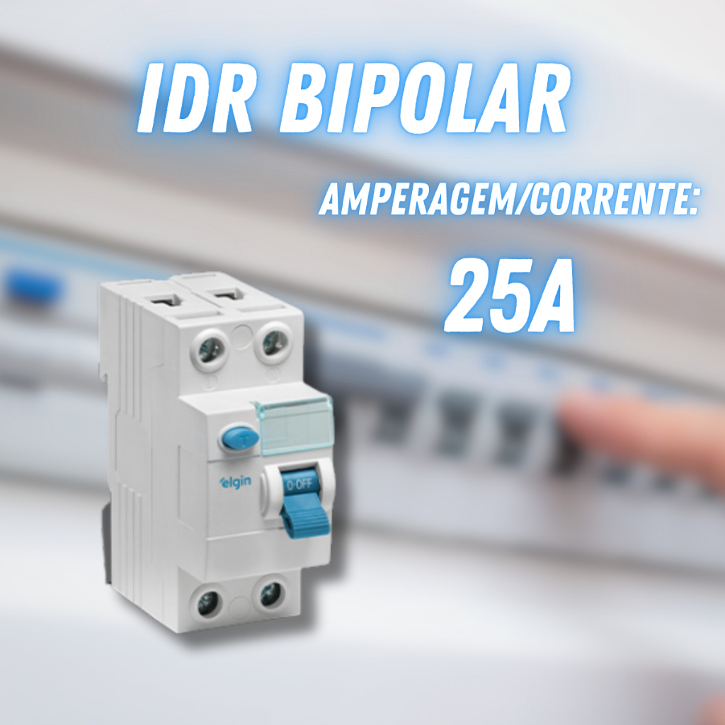 Interruptor diferencial residual IDR/DR Bipolar 30mA Elgin - 25a | Shopee Brasil