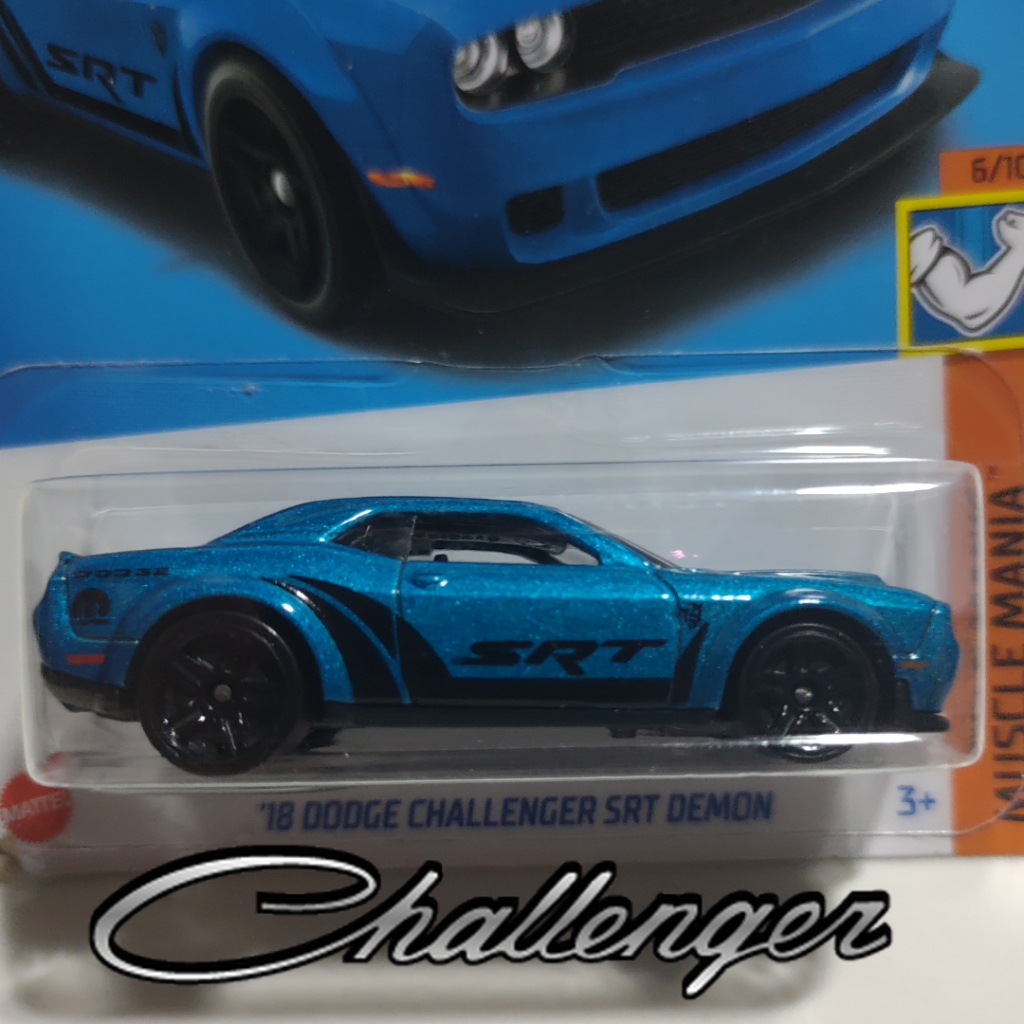 Hot Wheels - Escala 1:64 - '18 Dodge Challenger SRT Demon AZUL | Shopee ...