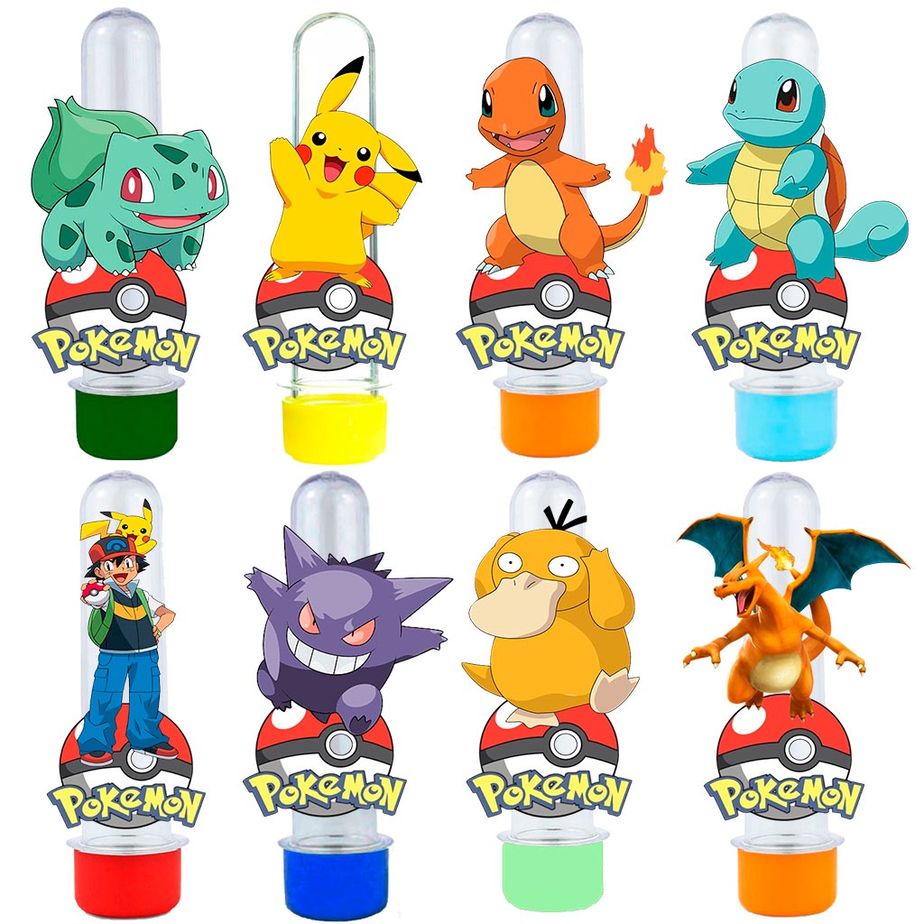 Kit 10 Tubetes Acrilicos Pokémon | Shopee Brasil