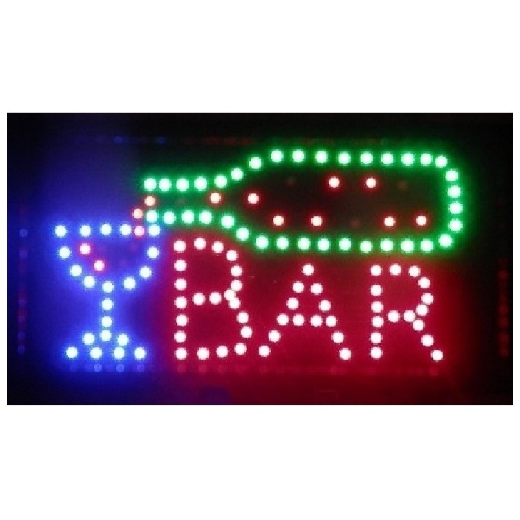LETREIRO PAINEL LUMINOSO EM LED ESCRITO BAR 220 VOLTS LUZES COLORIDAS ...