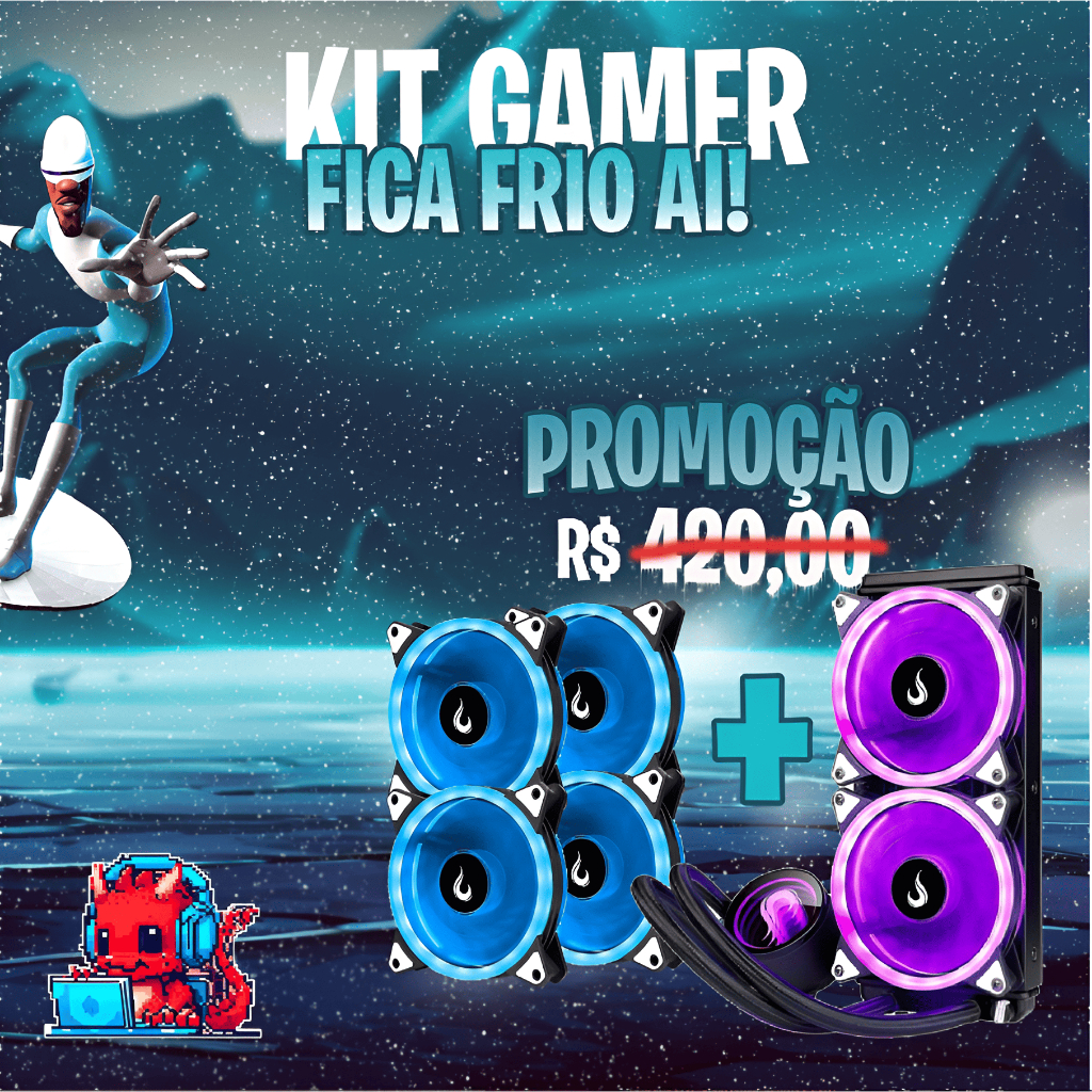 KIT GAMER Water Cooler Rise Mode Gamer e Ventoinha Rise Mode Smart ...