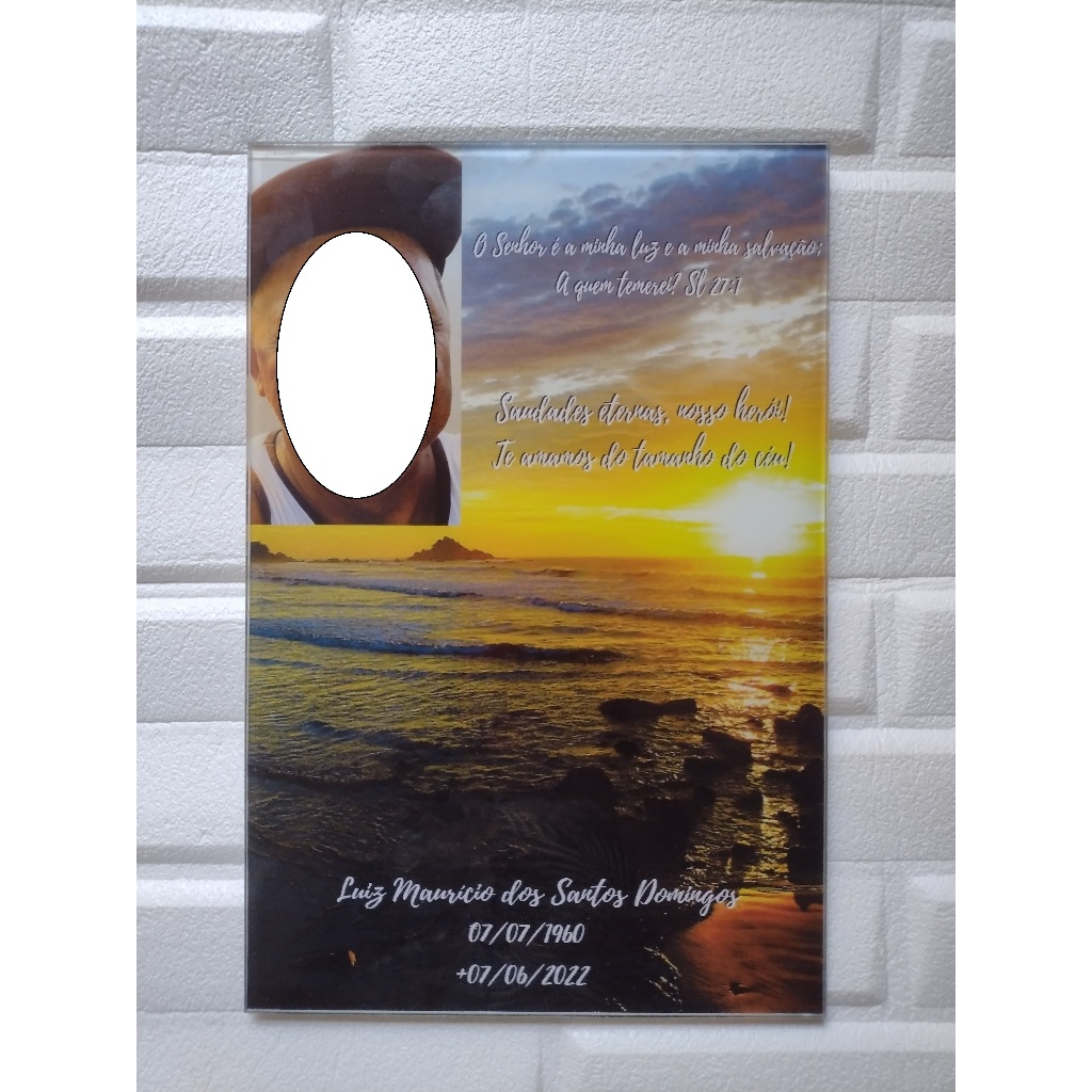 Placa póstuma cemitério homenagem | Shopee Brasil