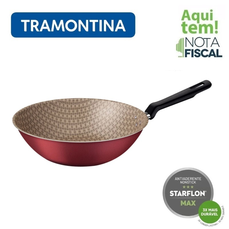 Frigideira Antiaderente Tramontina Wok Loreto 28 cm 3,6L | Shopee Brasil