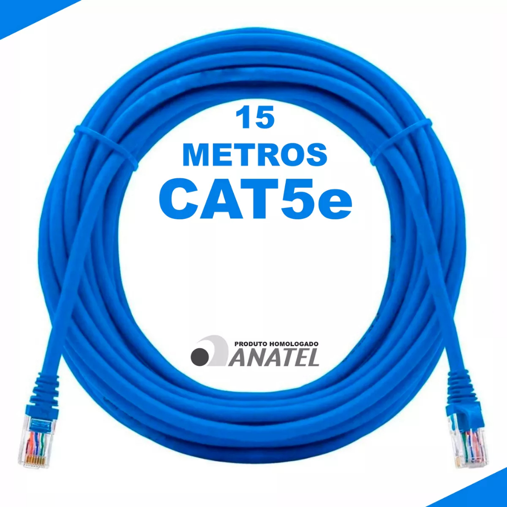 Cabo de Rede crimpado 5m 15m e externa de internet com conector | Shopee Brasil