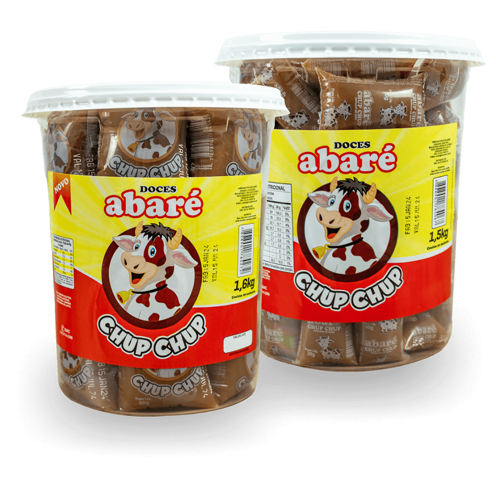Chup-Chup Doce de Leite Abare - Pote 1,5kg ou Pct 1,5kg - Cremosidade ...