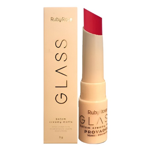 Batom Creamy Matte Gl05 Vermelho Intenso Glass Hbf5675 Rubyrose | Shopee Brasil