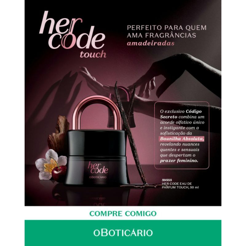 perfume her code touch | Shopee Brasil