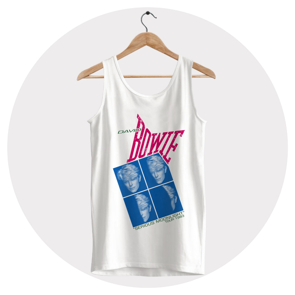 Camiseta Regata David Bowie Serious Moonlight Tour | Shopee Brasil