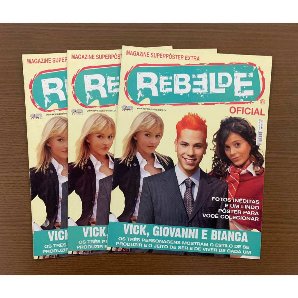 Revista Magazine Superpôster Extra Rebelde Oficial RBD nº 15 - Vick ...