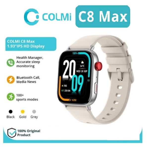 Smartwatch Colmi C8 Max 1.93 Ip68 Faz Ligações Prateado Preto ...