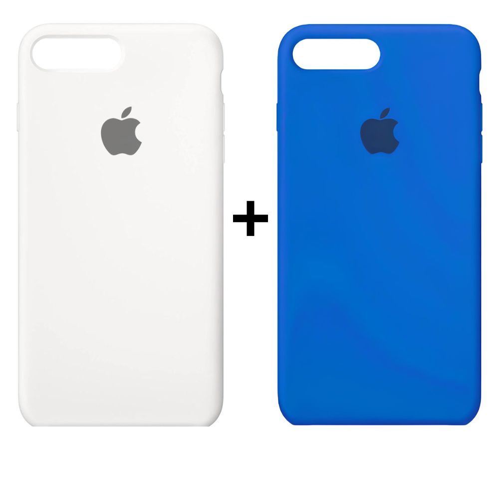 Kit 2 Capas Para Iphone 7 ou 8 Plus Branco e Azul Escuro Fechada nas ...