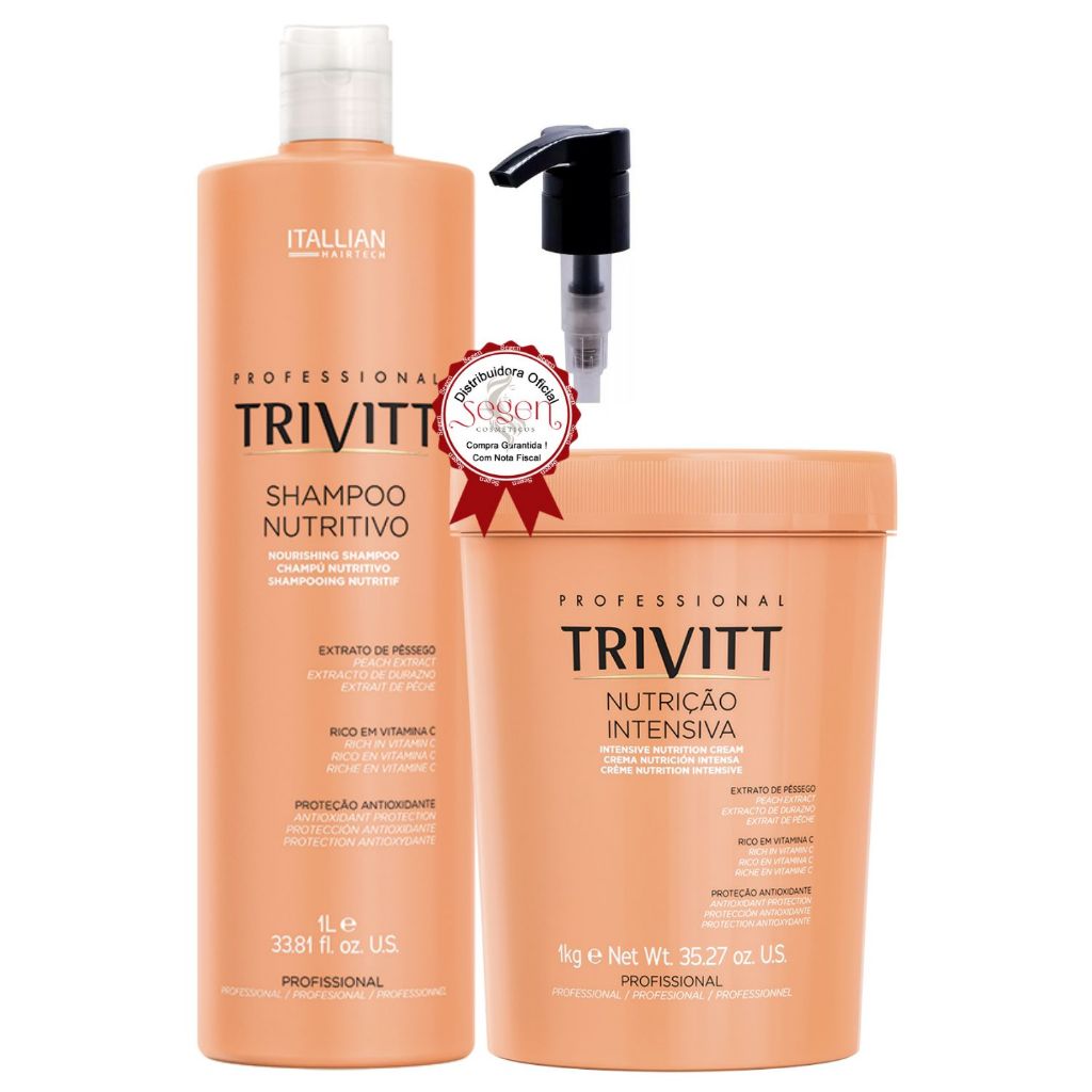 Kit de Nutrição Trivitt - Shampoo1L + Hidratação 1Kg | Shopee Brasil