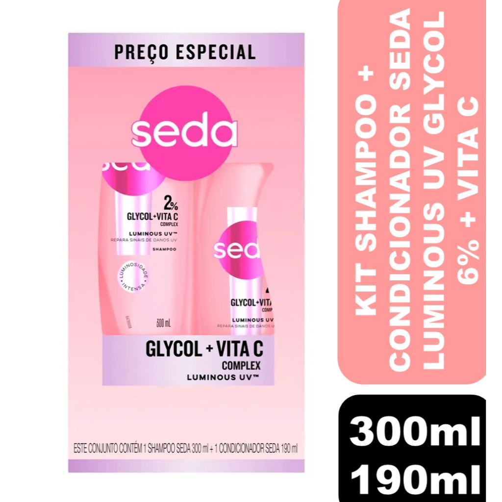 Kit Seda Glycol + Vita C Shampoo 300ml E Condicionador 190ml | Shopee ...